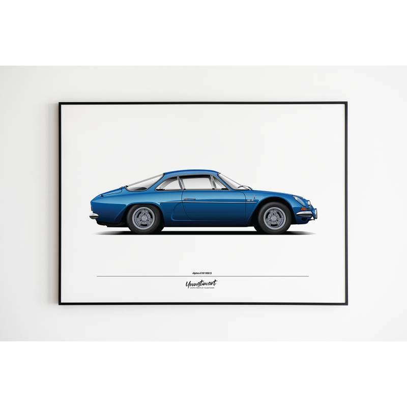 Poster of Alpine A110 1600S - Alpine Blue - Limited Edition